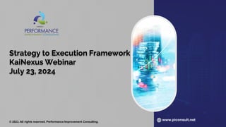 Leveraging a Strategy to Execution Framework: A Journey of ...