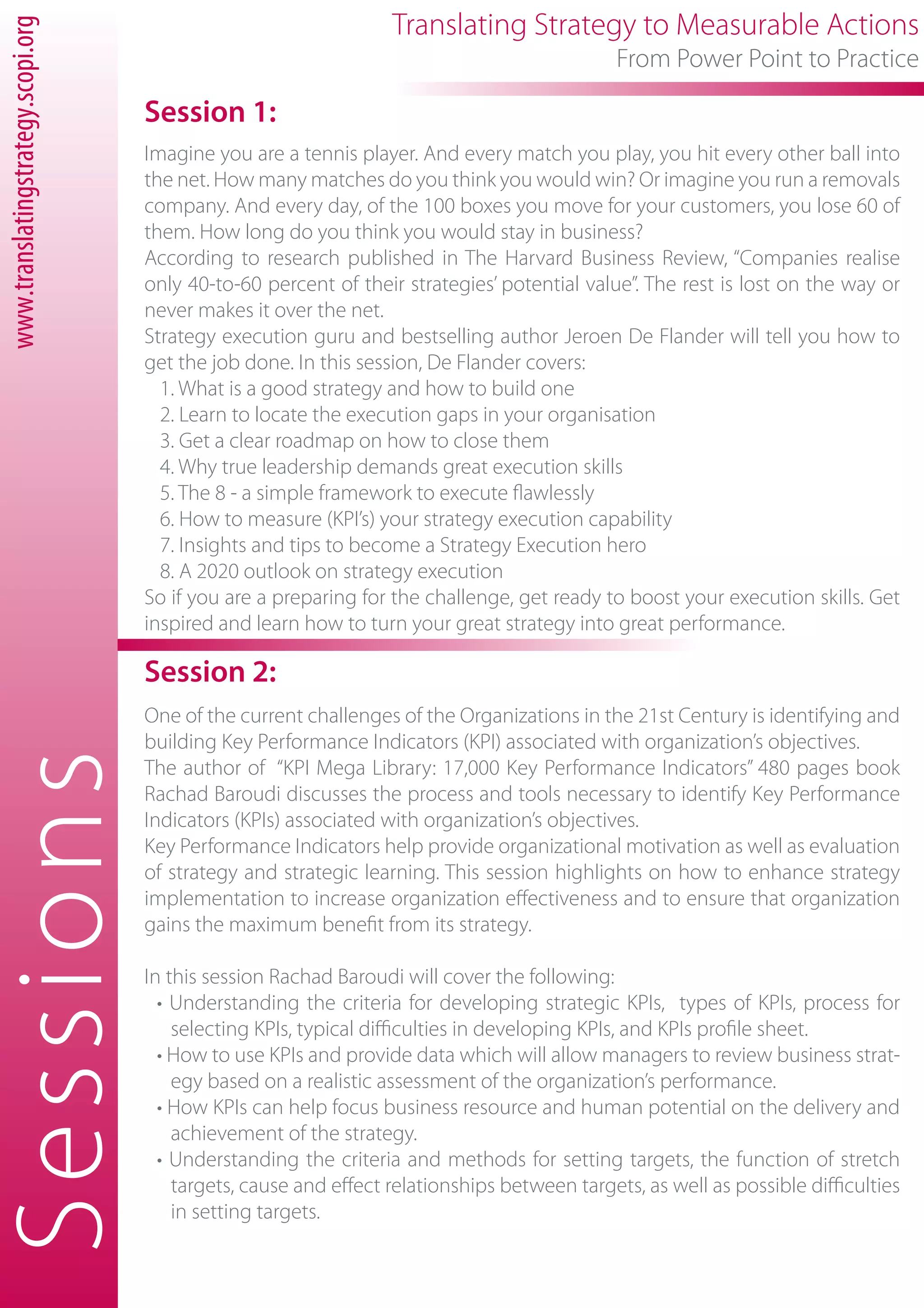 "Translating Strategy to Measureable Actions... from PowerPoint to ...