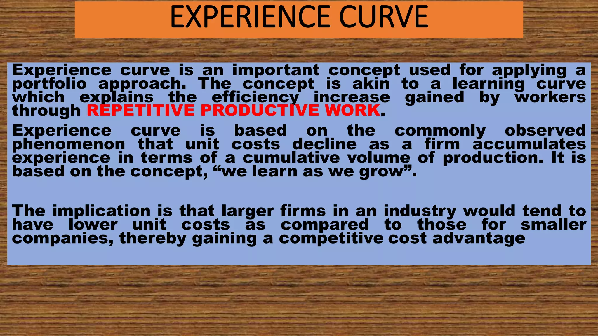 BCG, GE NINE CELL, EXPERIENCE CURVE | PPTX