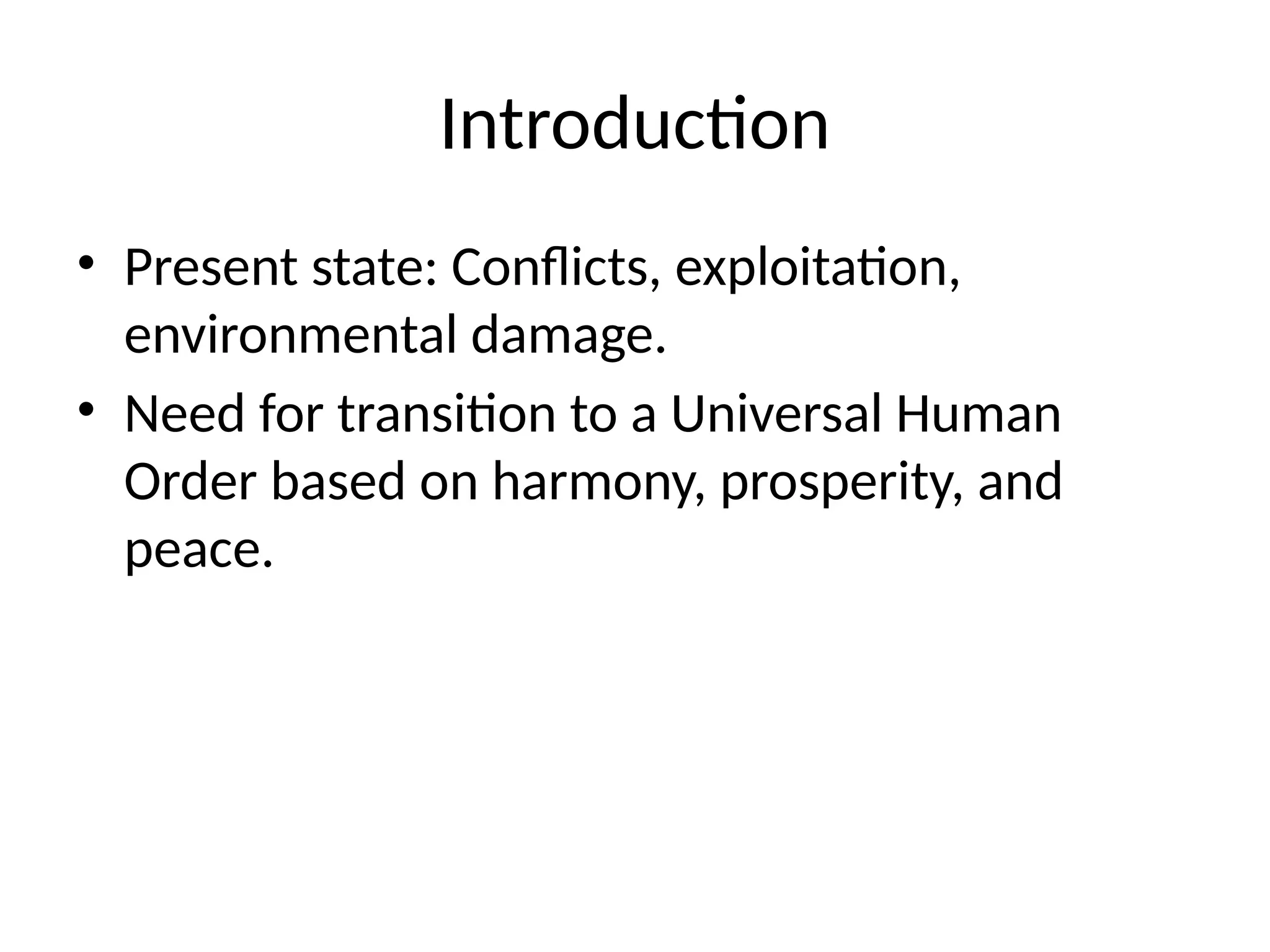 Strategy of transition to Universal Human order ppt. | PPT