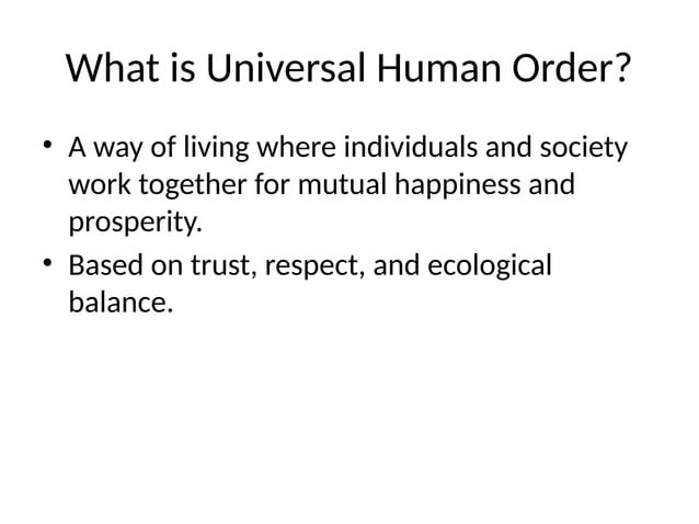 Strategy of transition to Universal Human order ppt. | PPT