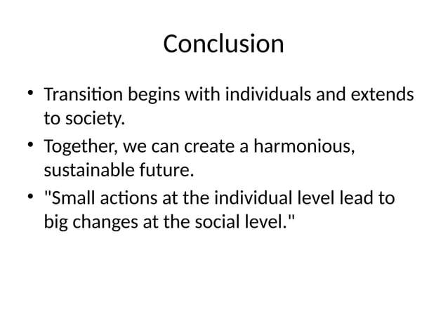 Strategy of transition to Universal Human order ppt. | PPT