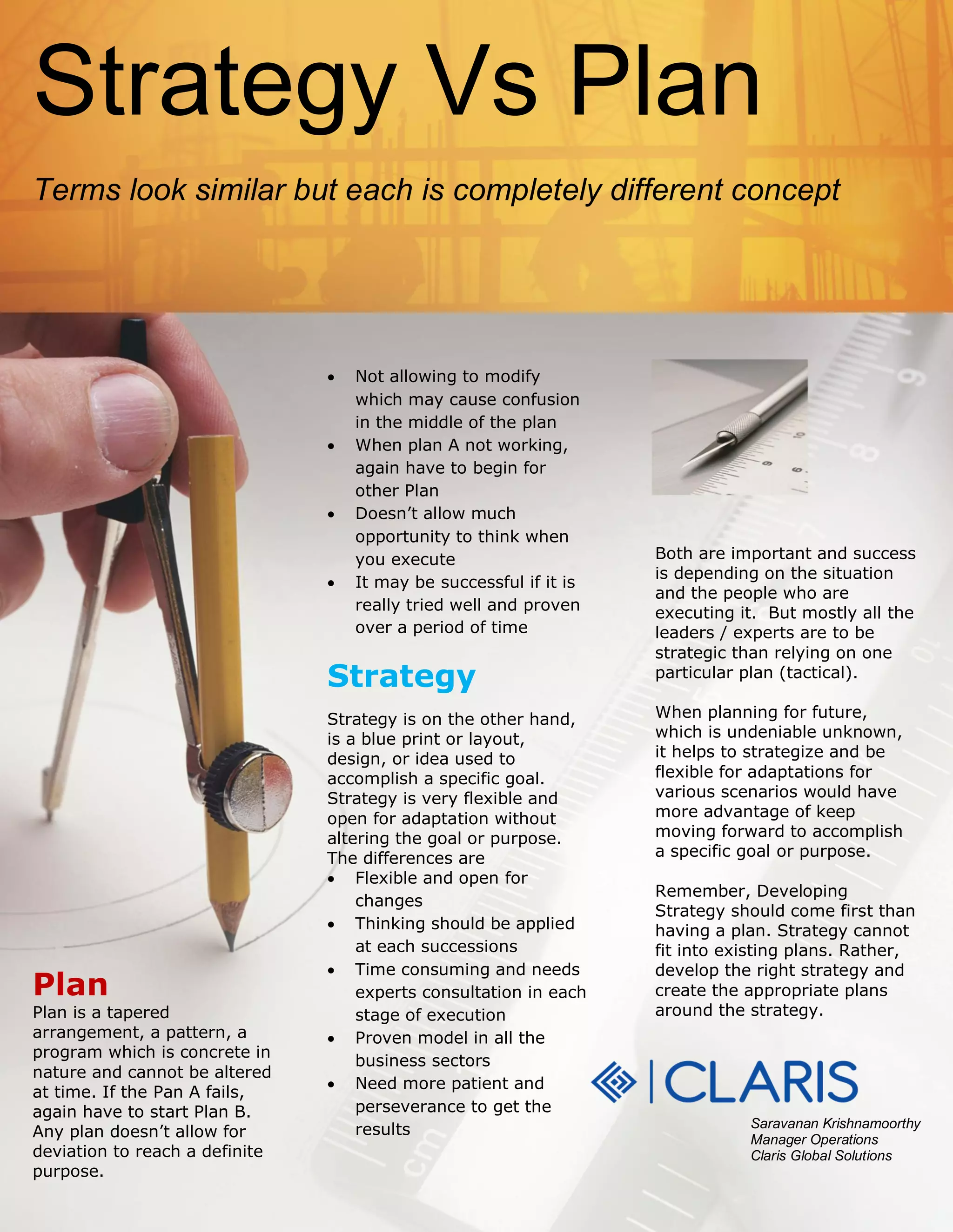 Strategy vs plan | PDF