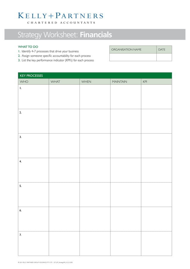 Strategy worksheet financials | PDF