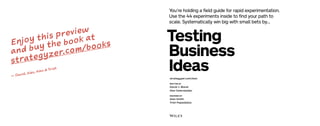 Testing Business Ideas by David Bland & Alex Osterwalder | PDF