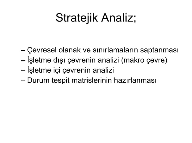 Stratejik Yönetim Süreci Ve Unsurları | PPT