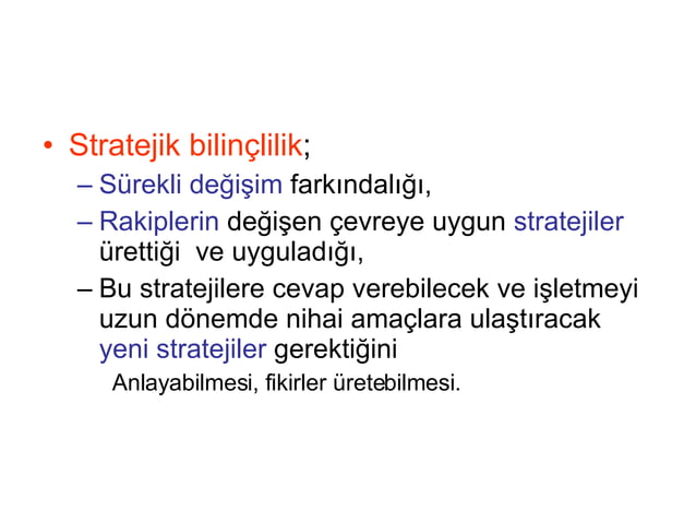 Stratejik Yönetim Süreci Ve Unsurları | PPT