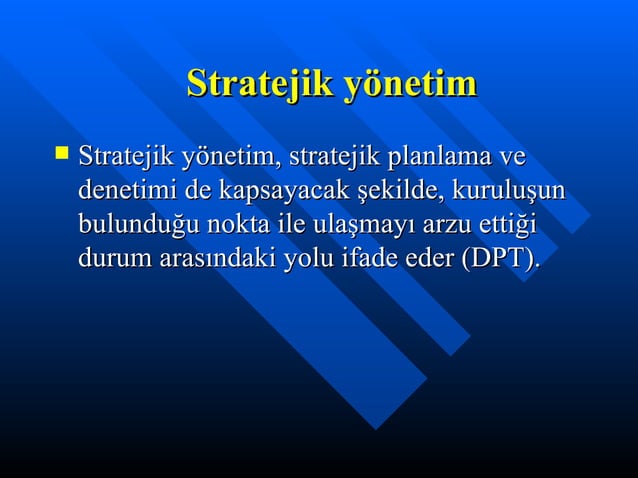 Stratejik yonetim | PPT