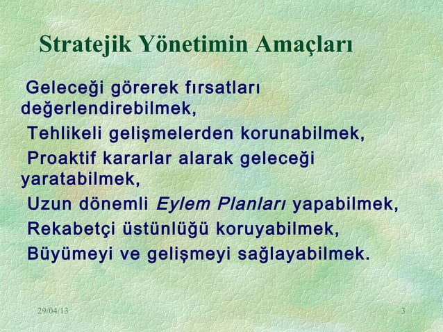 Stratejik Yönetim | PPT