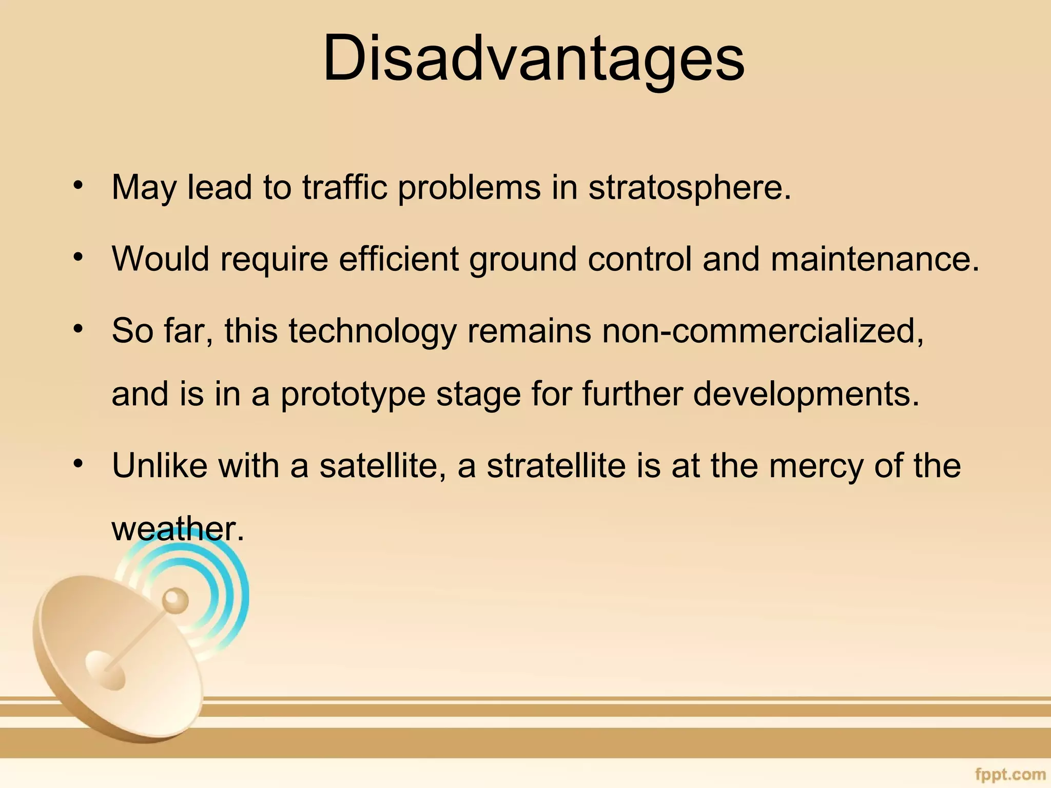 Stratellites - Satellites in Stratosphere | PPT