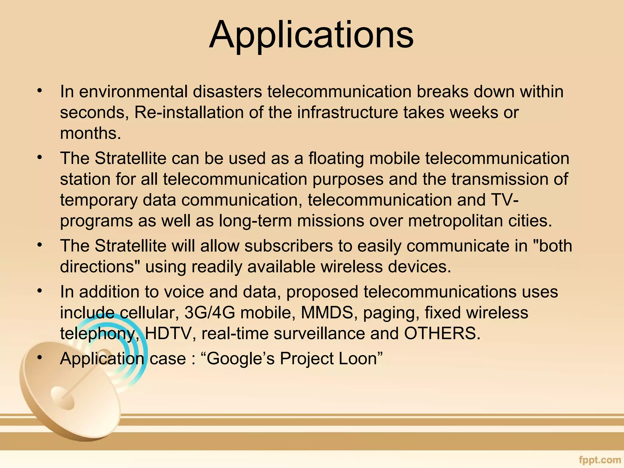 Stratellites - Satellites in Stratosphere | PPT