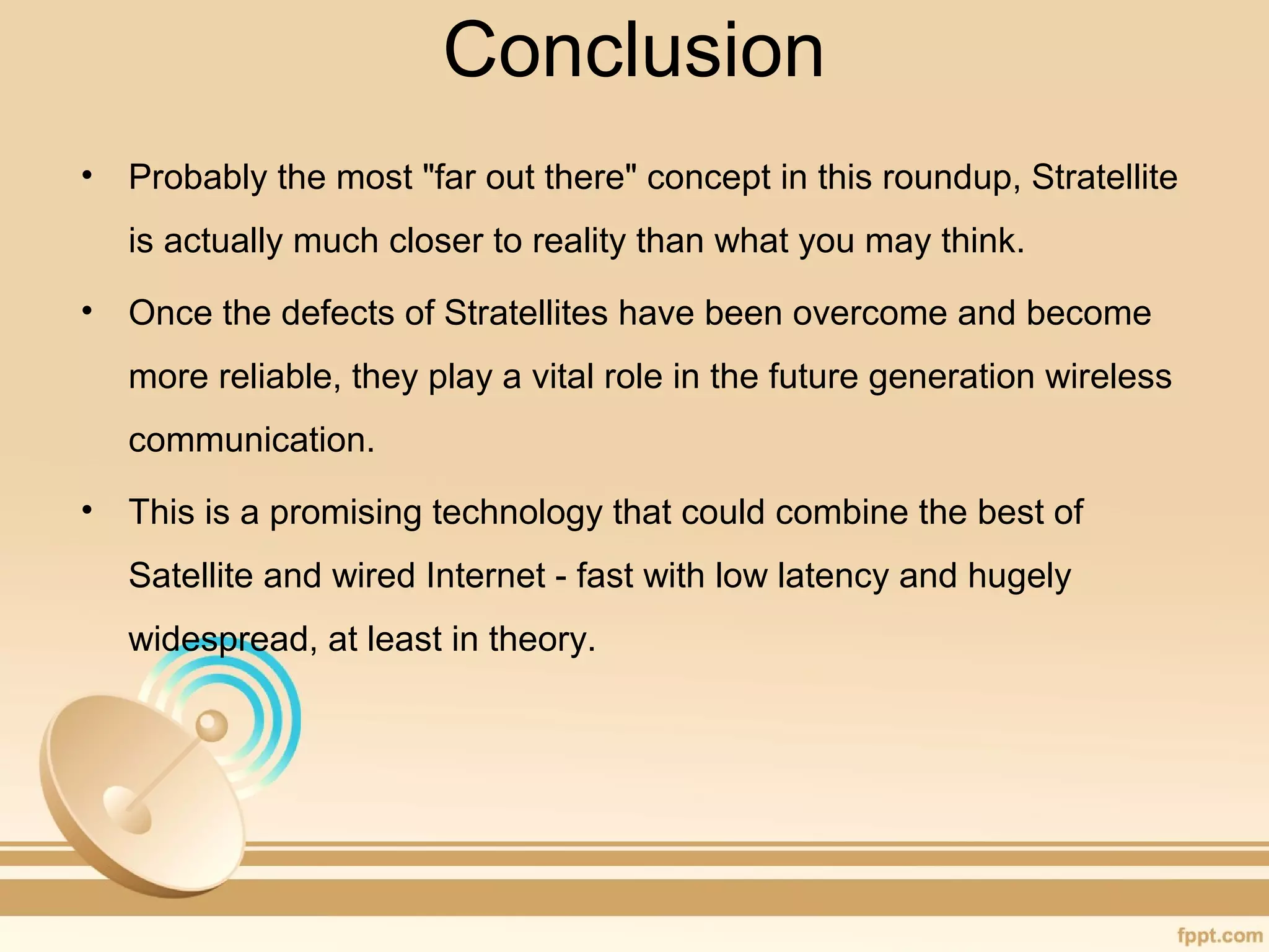 Stratellites - Satellites in Stratosphere | PPT