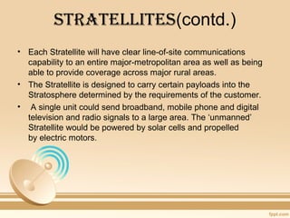 Stratellites - Satellites in Stratosphere | PPT