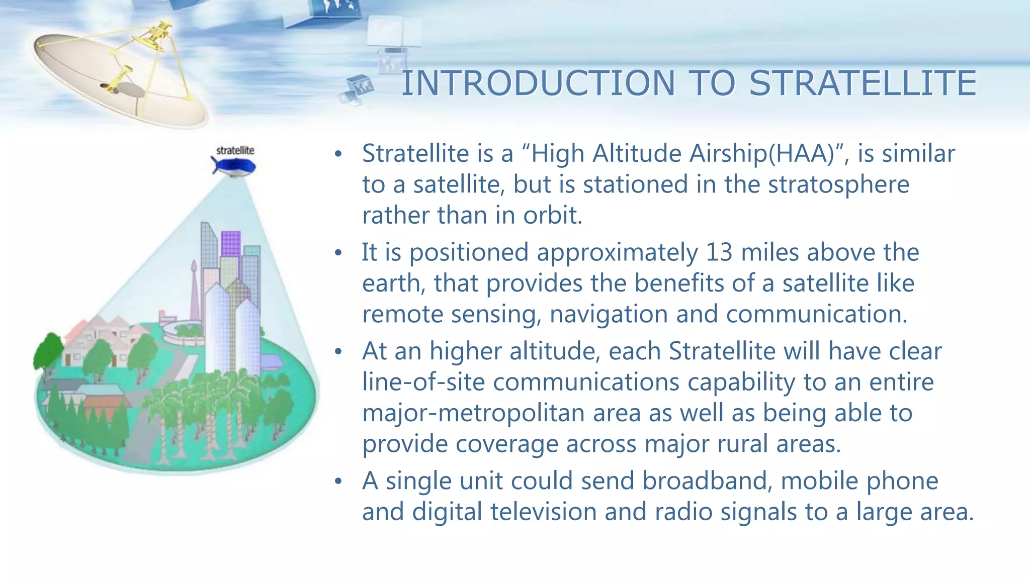 Stratellite communication ppt | PPTX