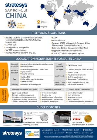 Stratesys - Capabilities SAP Roll Out China - ENG - JUL2014 | PDF