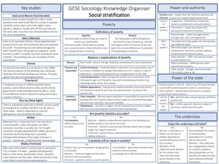 Social stratification knowledge organiser | PPT