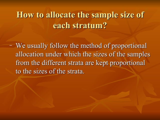 Stratified Random Sampling | PPT | Physics | Science
