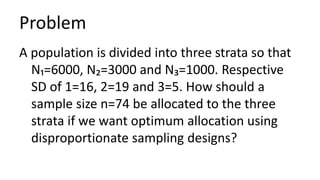 Stratified Random Sampling - Problems | PPTX