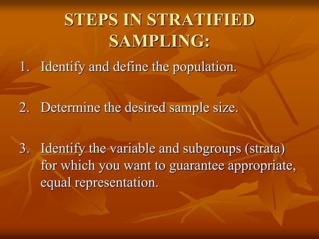 Stratified sampling | PPTX | Science