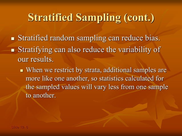 Stratified sampling | PPTX | Science