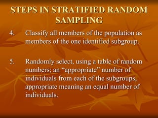 Stratified Sampling