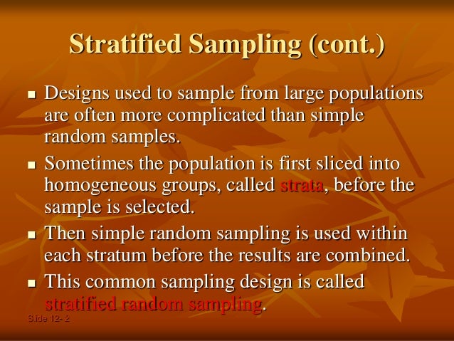 Stratified sampling