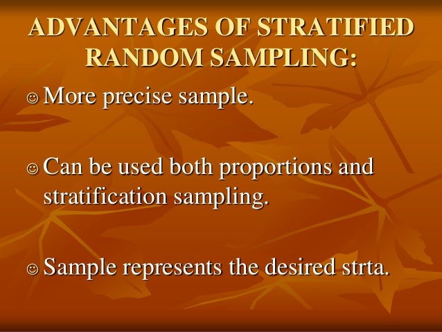 Stratified sampling