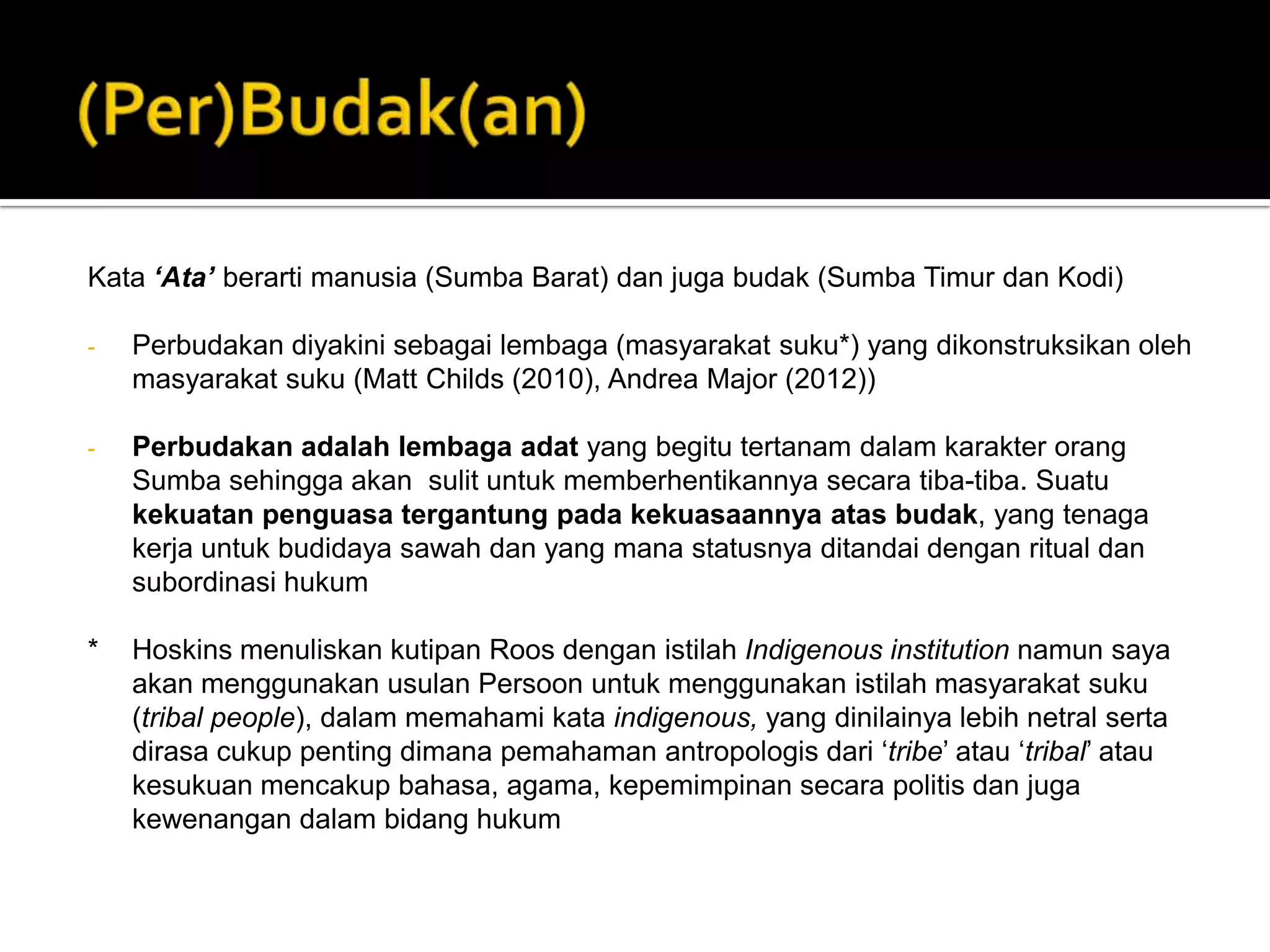 Stratifikasi Sosial di Sumba (Hoskins dan Twikromo) | PPTX