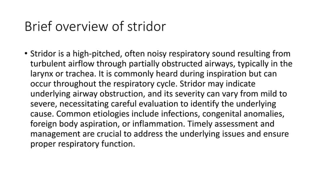 stratify risk in children with stridor using IMNCI guidelines.pptx ...