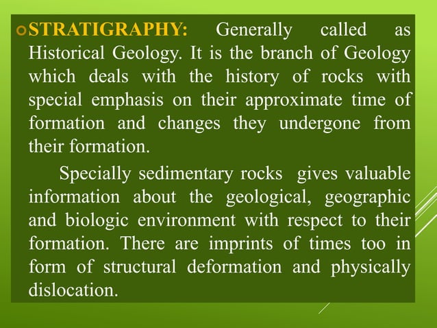 Stratigraphy and history of earth | PPT