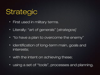 Unit1: Strategic Management and Planning | PPT