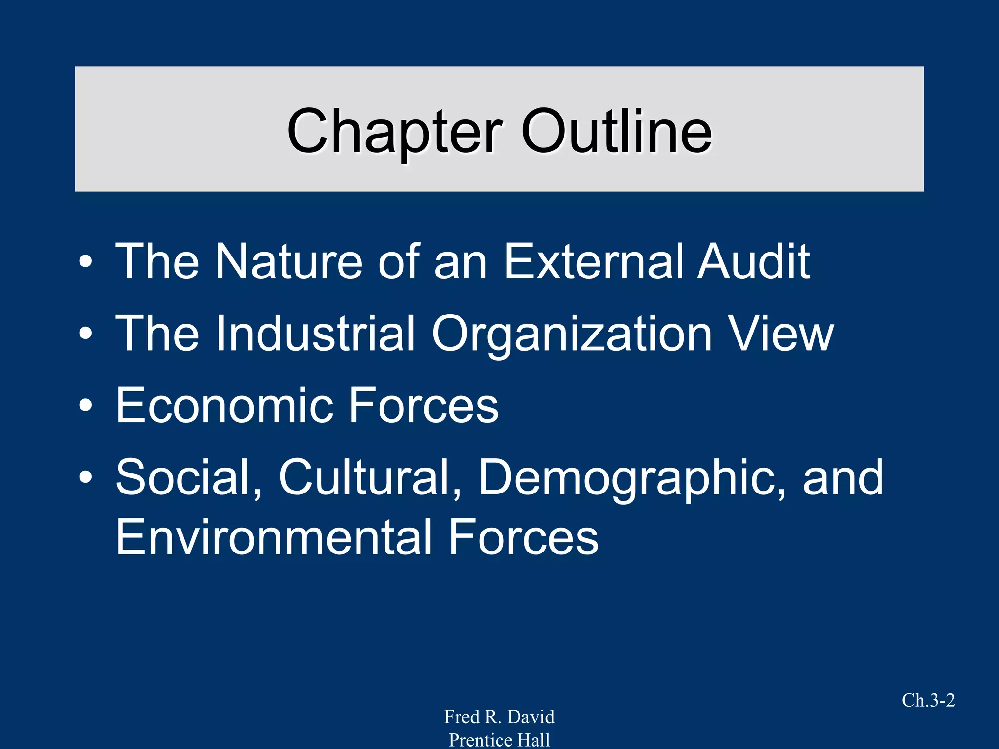 Strategic Management Slides - Chapter 3 "the External Assessment" | PPTX