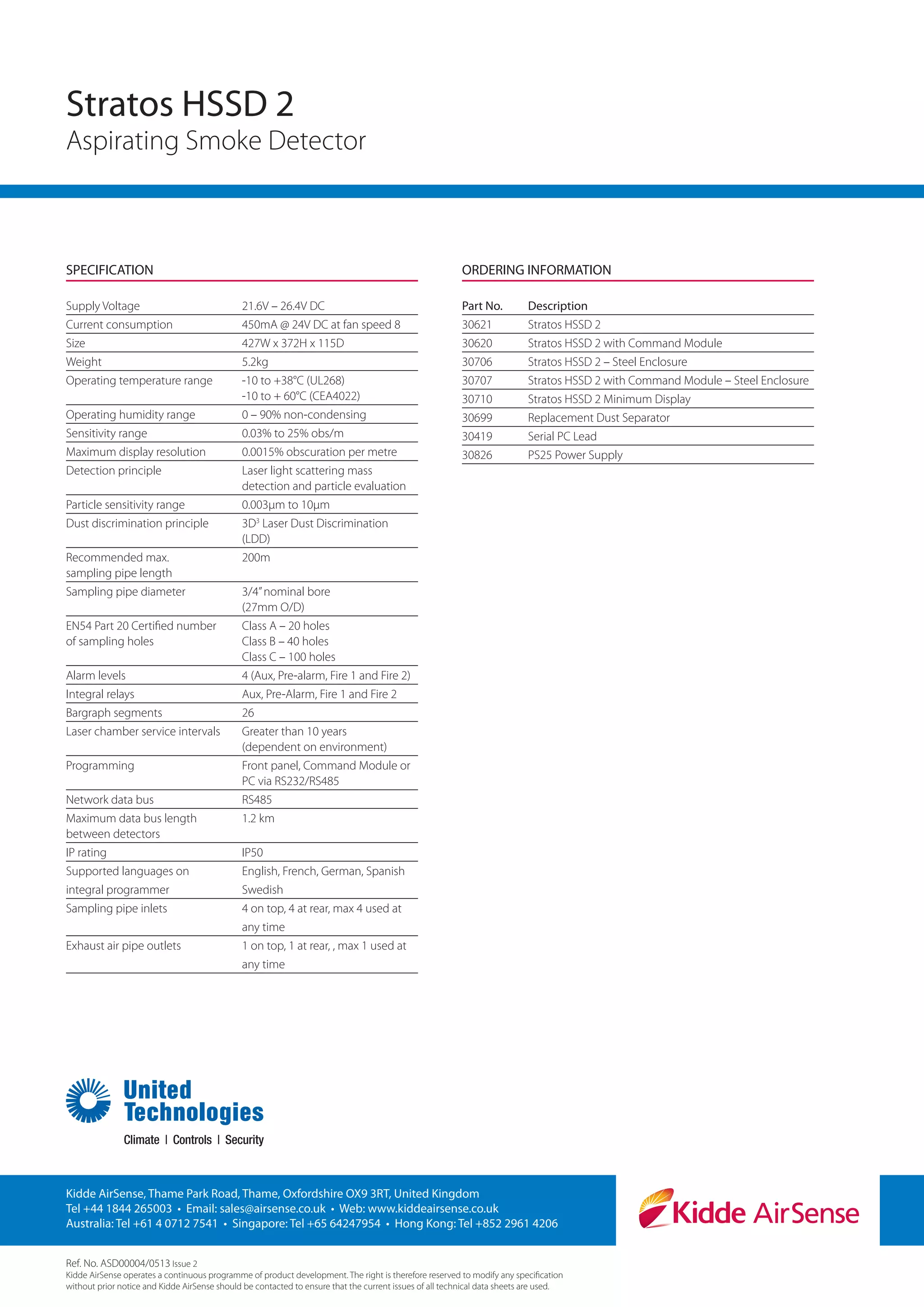 Stratos HSSD-2 SenseTek aspiratiesysteem | PDF | Free Download