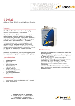 Stratos Micra 10 A30725 SenseTek.nl Distributeur Airsense Stratos | PDF