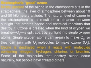 Stratospheric Ozone. Its about ozone layer in atmosphere | PPTX