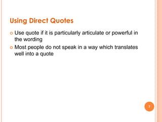 Quotations and attributions in journalism | PPT