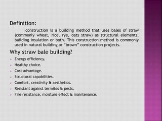 Strawbale construction | PPTX