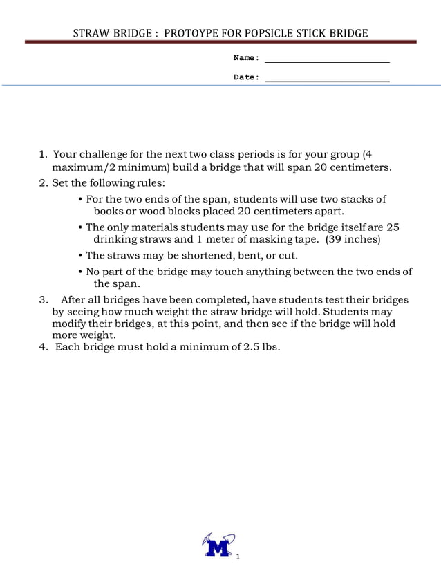 Straw bridge instructions 2016 | DOCX