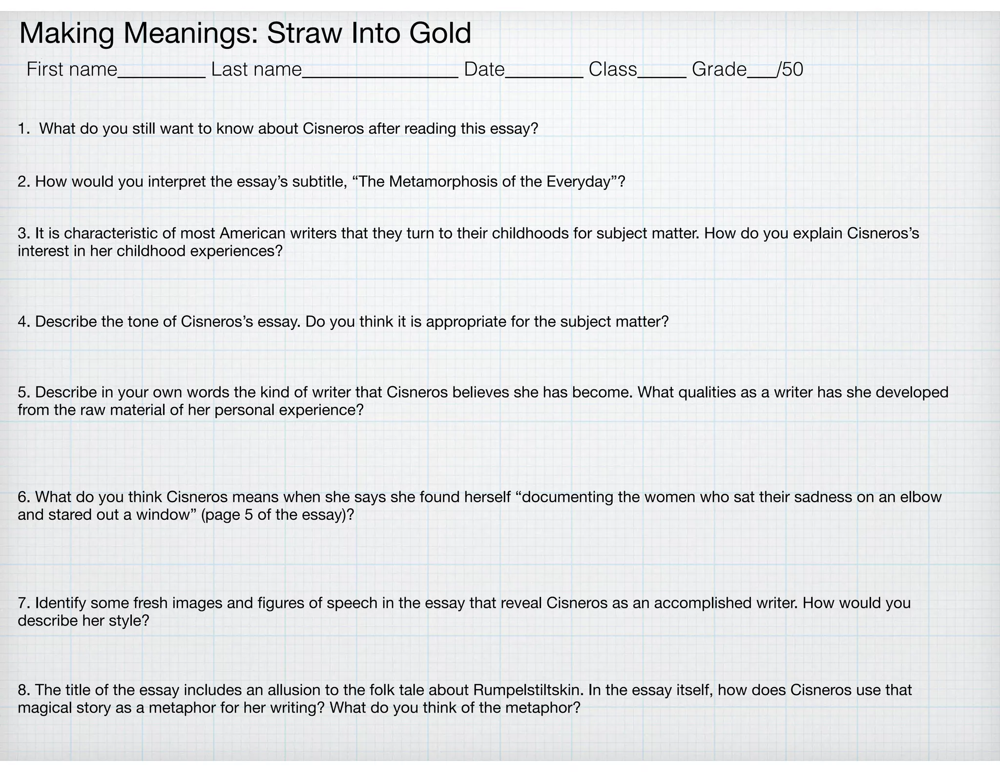 Straw to Gold | PDF