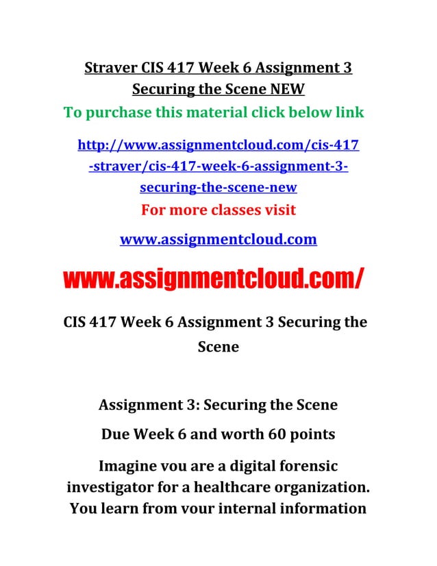 Strayer cis-417-week-6-assignment-3-securing-the-scene-new | PDF