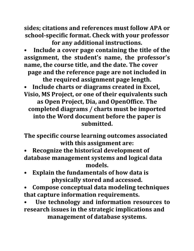Strayer Cis 515 Week 4 Assignment 4 Database Modeling And Normalization Pdf
