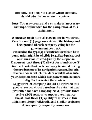 Strayer bus 315 week 10 assignment 5 federal contracting activities and contract types 2 papers ...
