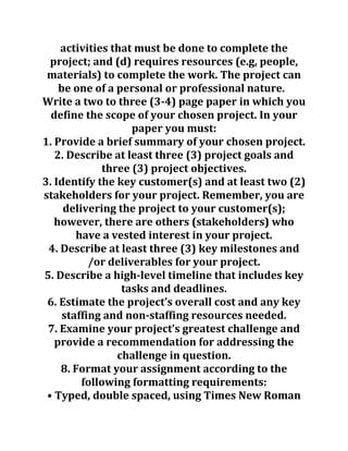 Strayer bus 375 assignment 2 project proposal new | PDF