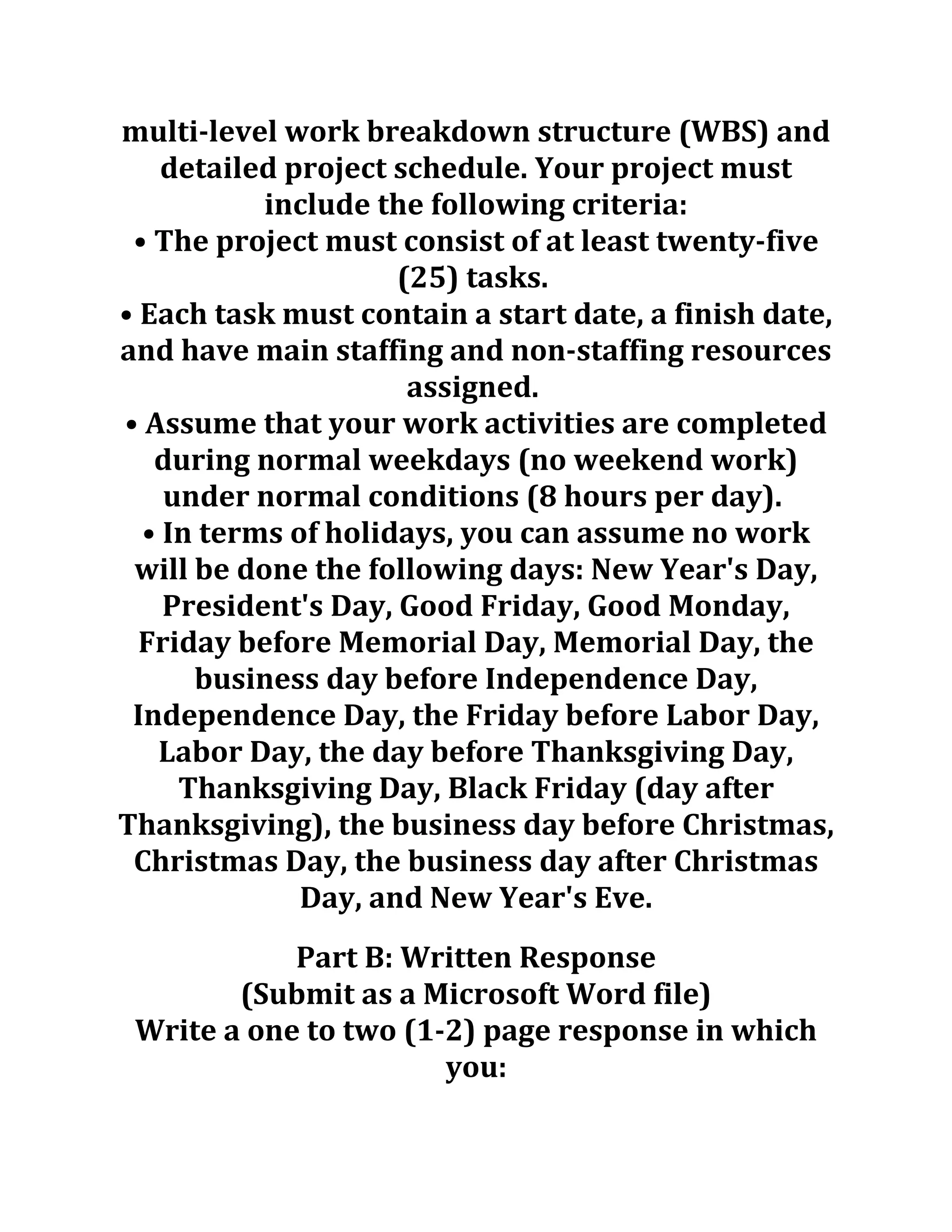 Strayer bus 375 assignment 4 project schedule and written response new | PDF