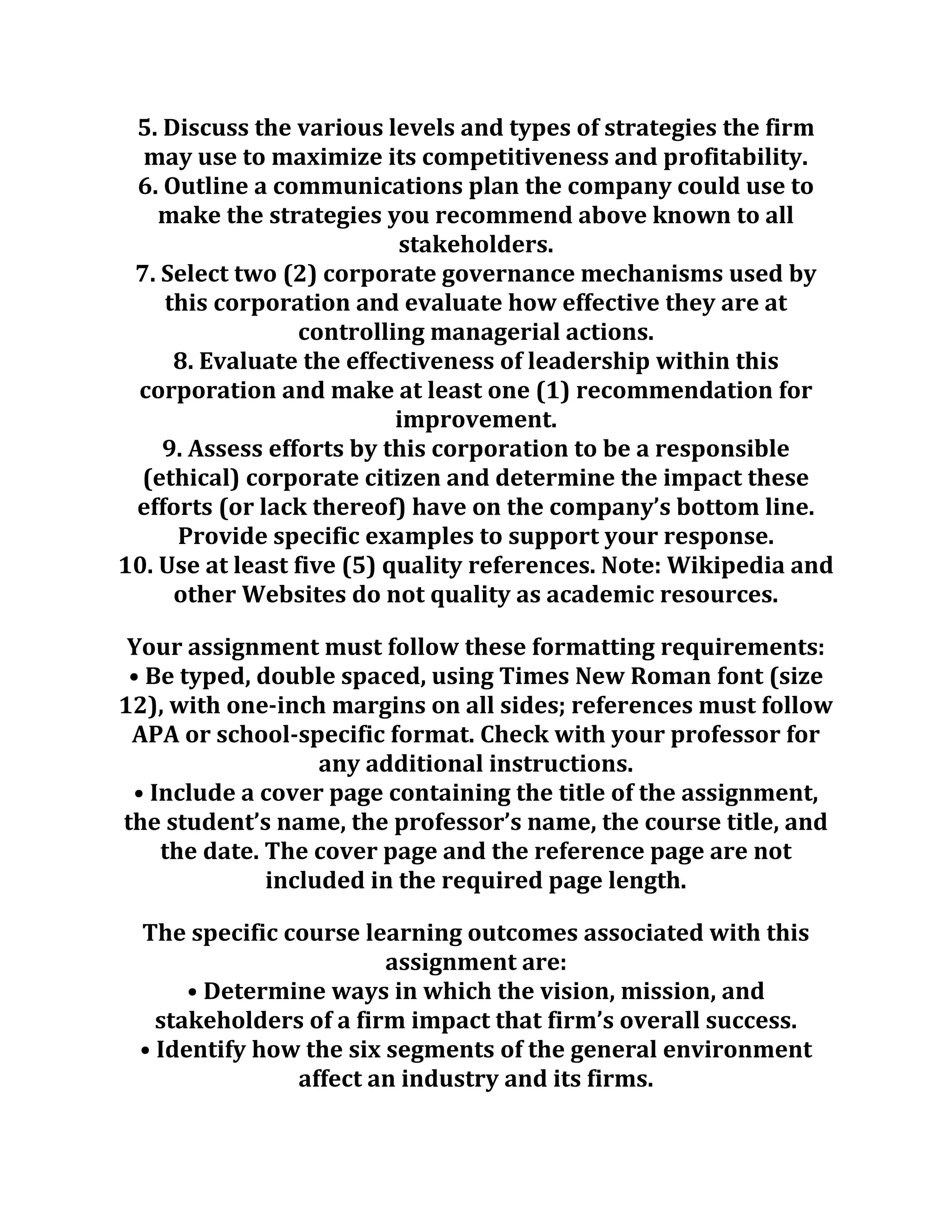 Strayer bus 499 week 10 assignment 5 capstone new3 | PDF