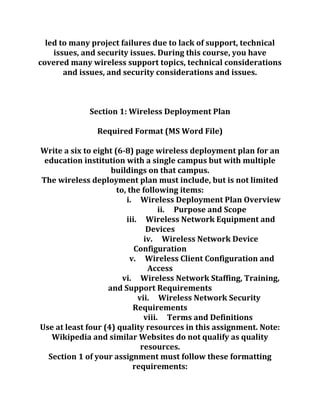 Strayer cis 513 week 10 term paper wireless deployment plan new | PDF