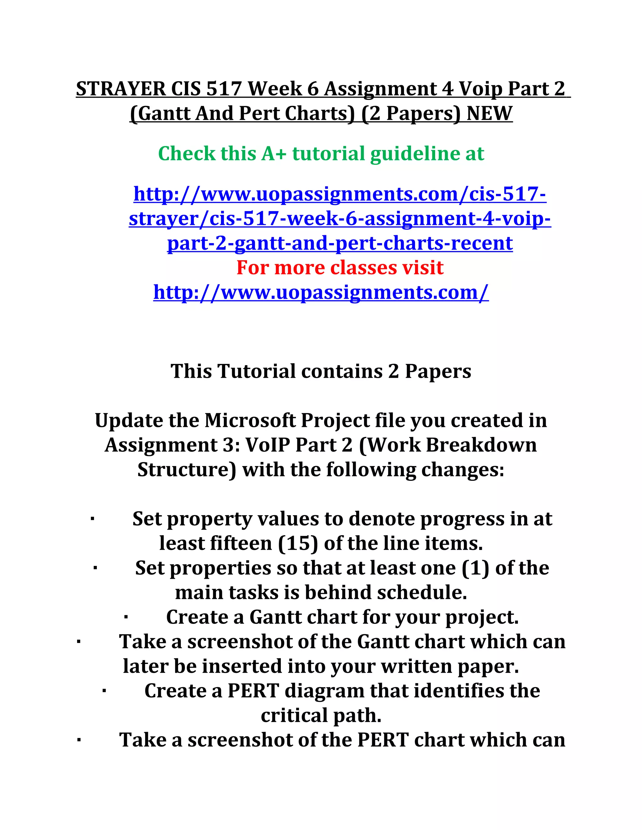 Strayer cis 517 week 6 assignment 4 voip part 2 | PDF