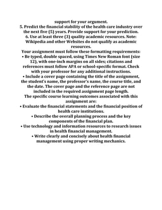 Strayer hsa 525 week 10 assignment 3 post merger analysis new | DOC