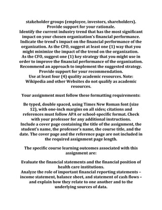 Strayer hsa 525 week 4 assignment 1 financial statement analysis new