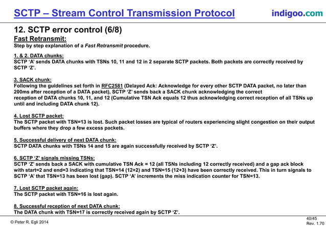 Overview of SCTP (Stream Control Transmission Protocol) | PPT